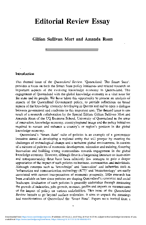 (PDF) Editorial Review Essay