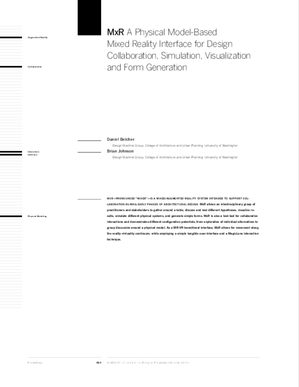 (PDF) MxR A Physical Model-Based Mixed Reality Interface for Design Collaboration, Simulation ...