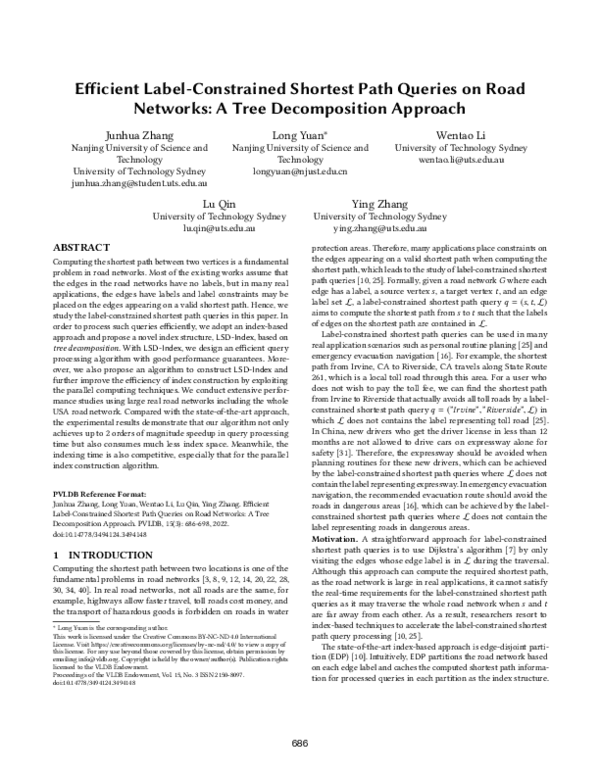 Pdf Efficient Label Constrained Shortest Path Queries On Road Networks