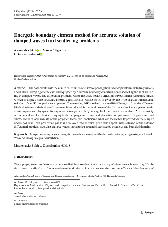 (PDF) Energetic boundary element method for accurate solution of damped ...