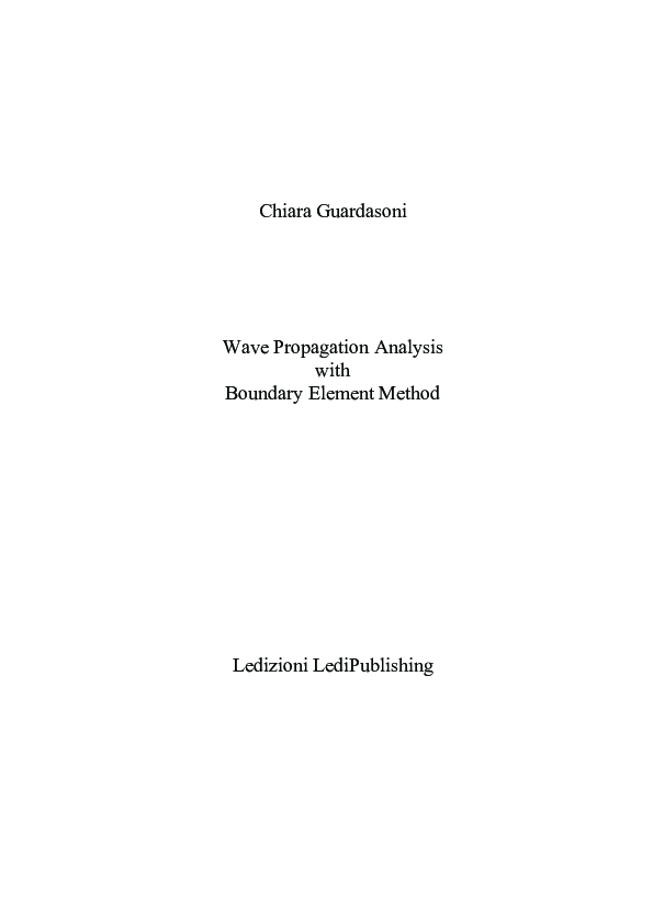 (PDF) Wave propagation analysis with boundary element method