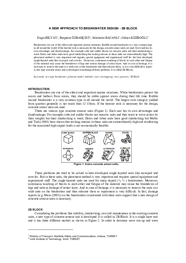 (PDF) A New Approach to Breakwater Design - 2B Block