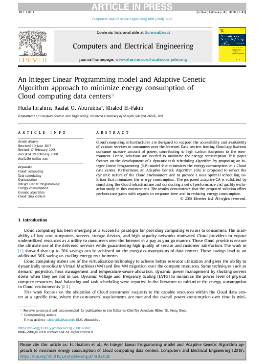(PDF) An Integer Linear Programming model and Adaptive Genetic Algorithm approach to minimize ...