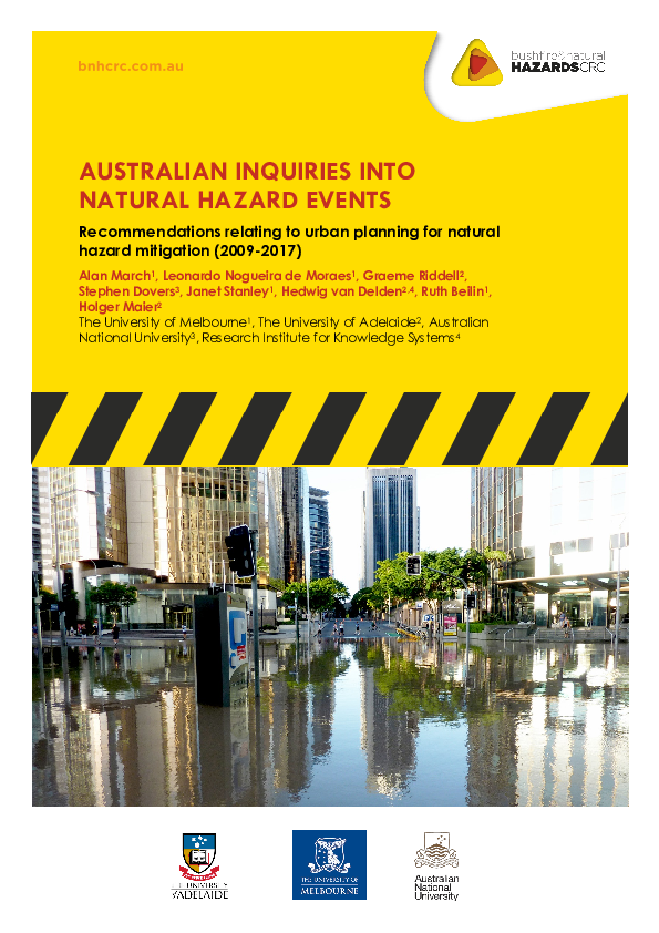 (PDF) Australian Inquiries into Natural Hazard Events: Recommendations ...