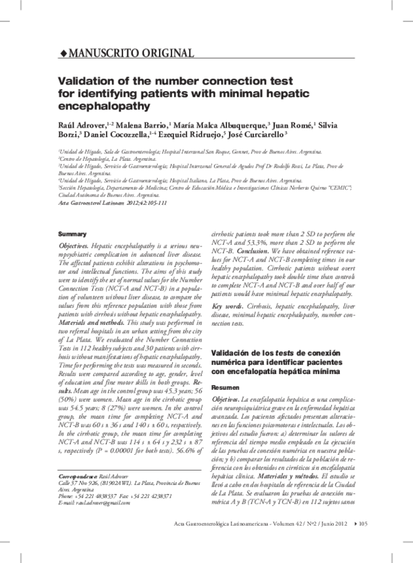 (PDF) Validation of the number connection test for identifying patients ...