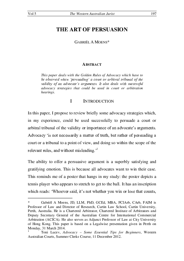 (PDF) The art of persuasion