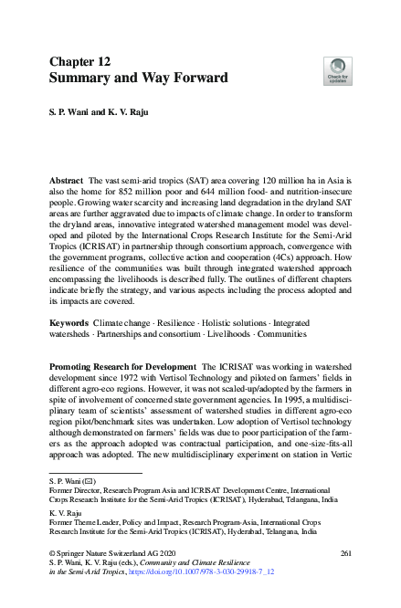 (PDF) Summary and Way Forward