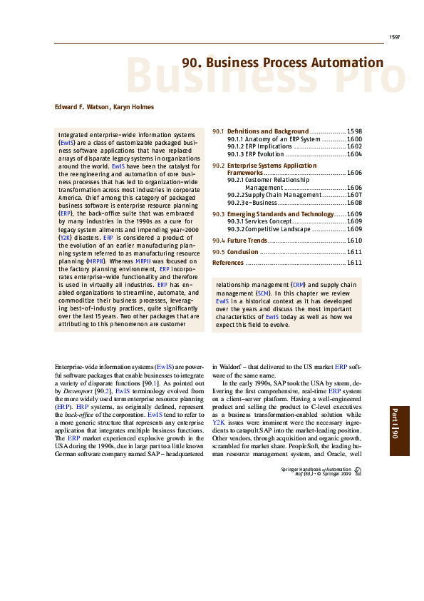 (PDF) Business Process Automation