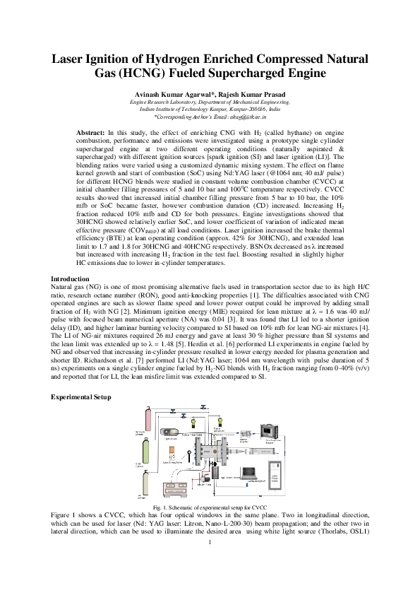 (PDF) Laser Ignition of Hydrogen Enriched Compressed Natural Gas (HCNG ...