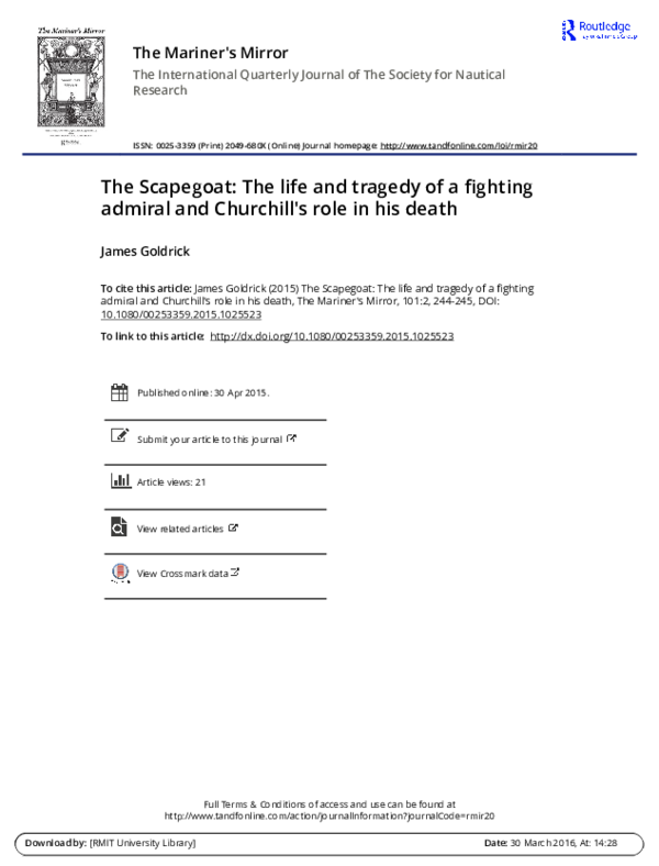 (PDF) The Scapegoat: The life and tragedy of a fighting admiral and ...