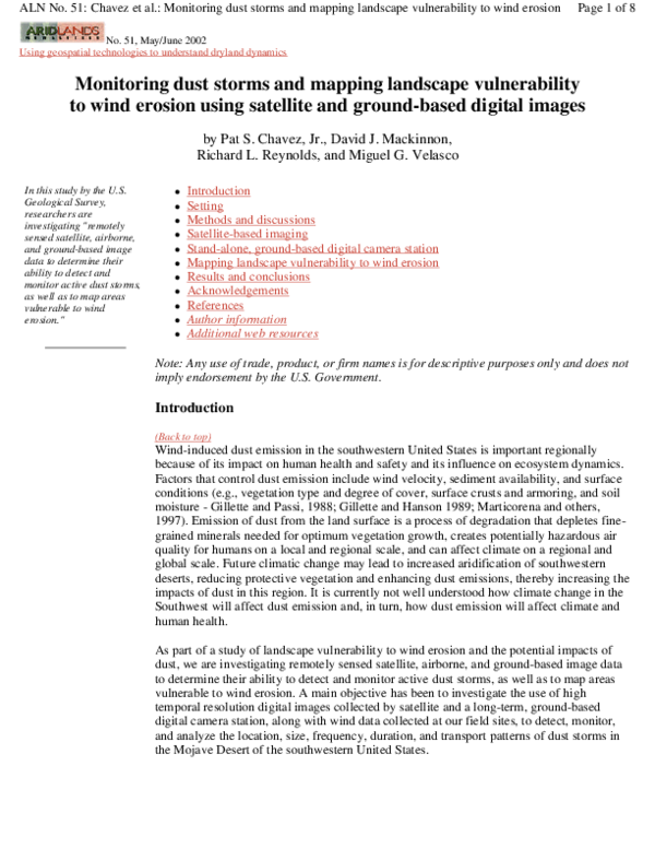 (PDF) Monitoring dust storms and mapping landscape vulnerability to ...