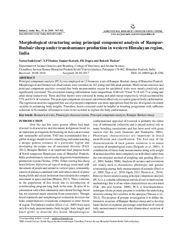 (PDF) Morphological structuring using principal component analysis of ...