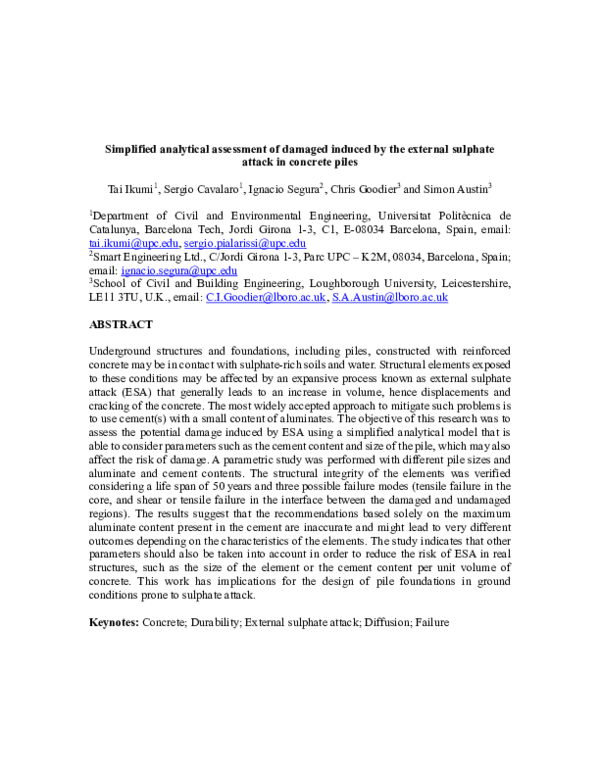 (PDF) Simplified Analytical Assessment of Damaged Induced by the ...
