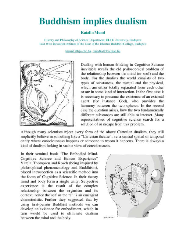 (PDF) Buddhism implies dualism