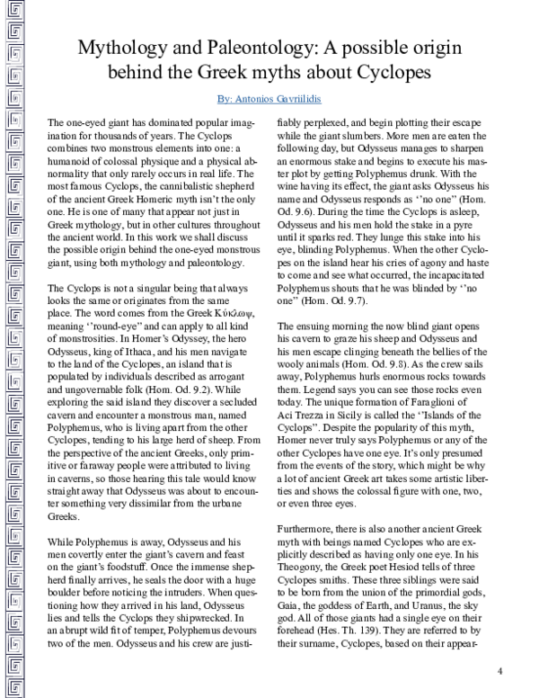 (PDF) Gavriilidis Antonios, Mythology and Paleontology: A possible ...