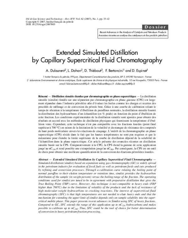 (PDF) Extended Simulated Distillation by Capillary Supercritical Fluid ...