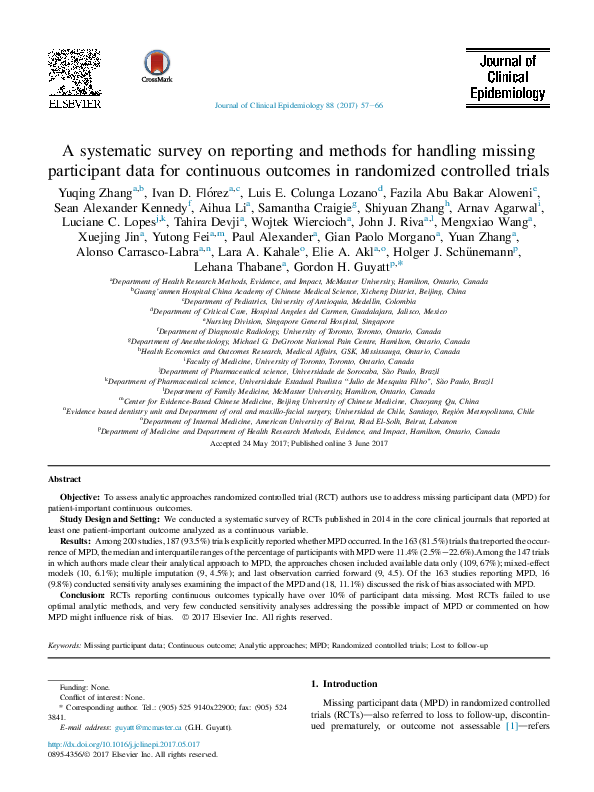 (PDF) Reporting and methods for handling missing participant data for continuous outcomes in ...