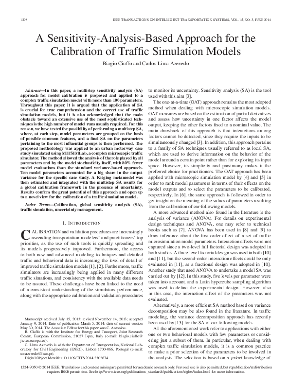 (PDF) A Sensitivity-Analysis-Based Approach for the Calibration of ...