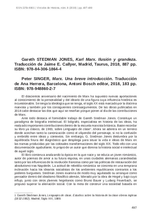 (PDF) Biografias de Marx por Gareth STEDMAN JONES y Peter SINGER,