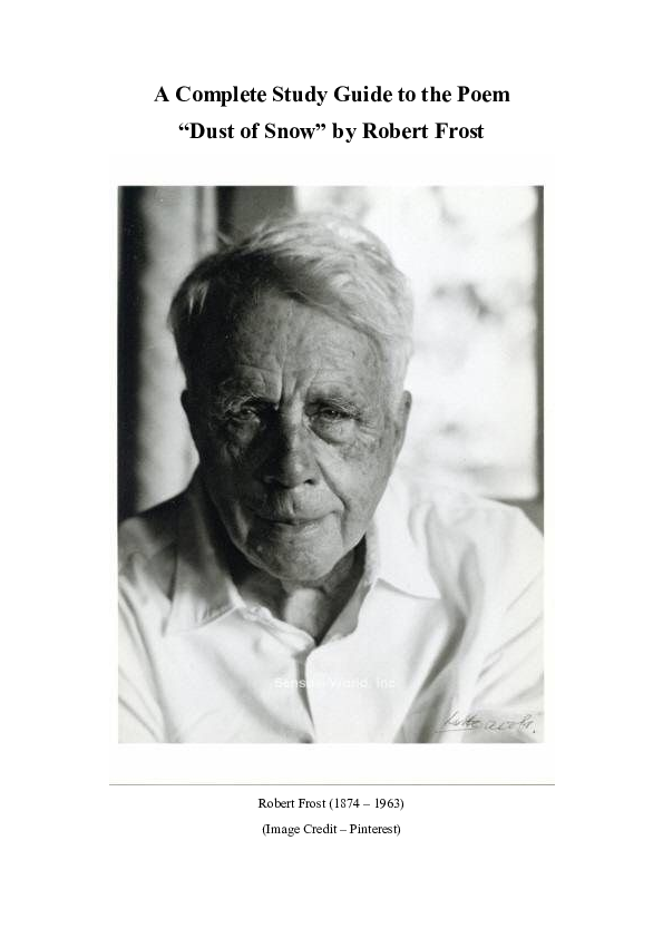 (DOC) A Complete Study Guide to the Poem Dust of Snow