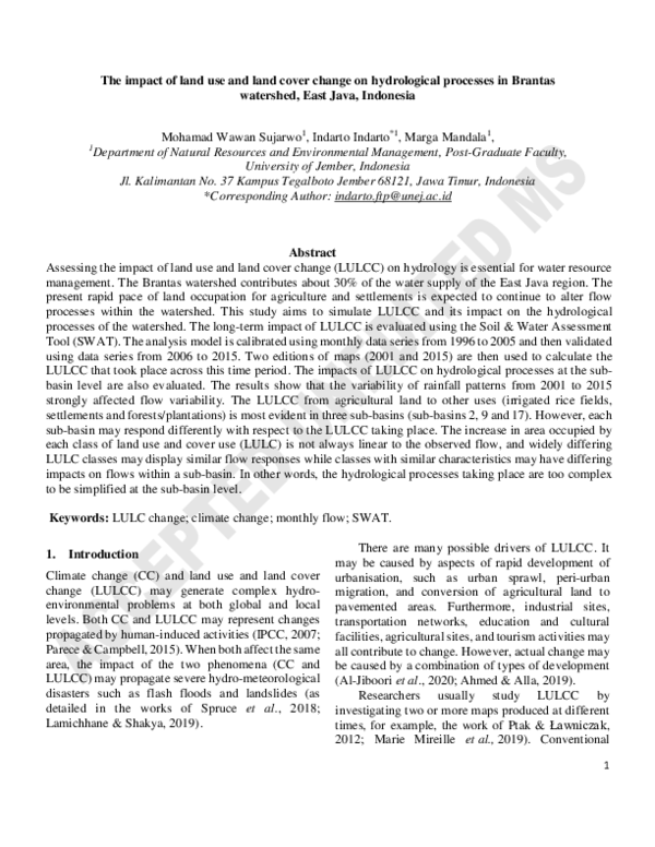 (PDF) The impact of land use and land cover change on hydrological ...