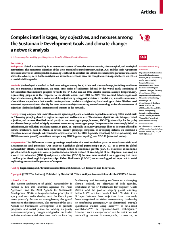 (PDF) Complex interlinkages, key objectives, and nexuses among the ...
