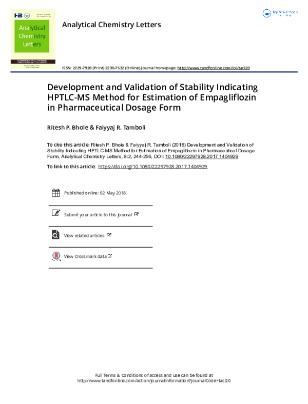 (PDF) Development and validation of a stability-indicating RP-HPLC method for the identification ...