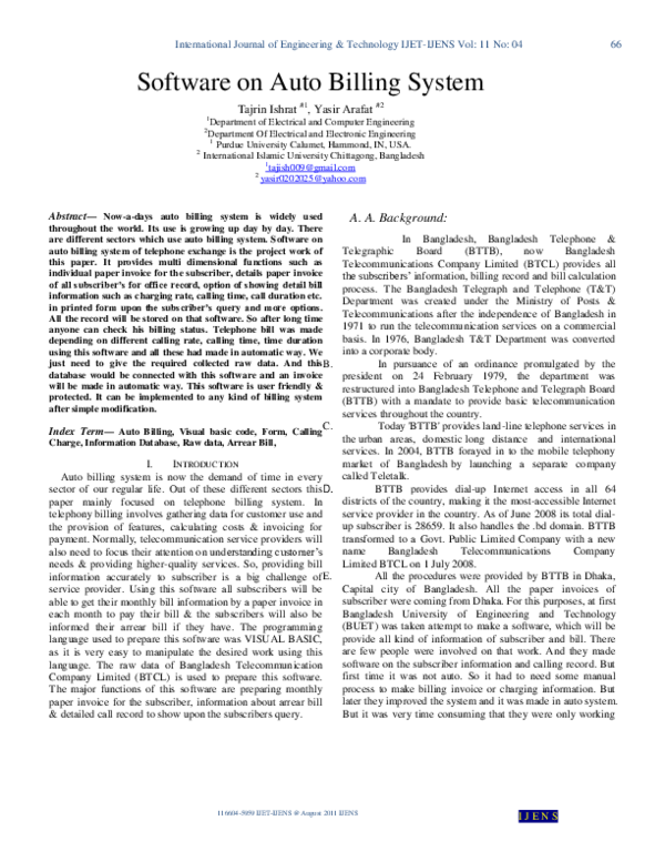 (PDF) Software on Auto Billing System