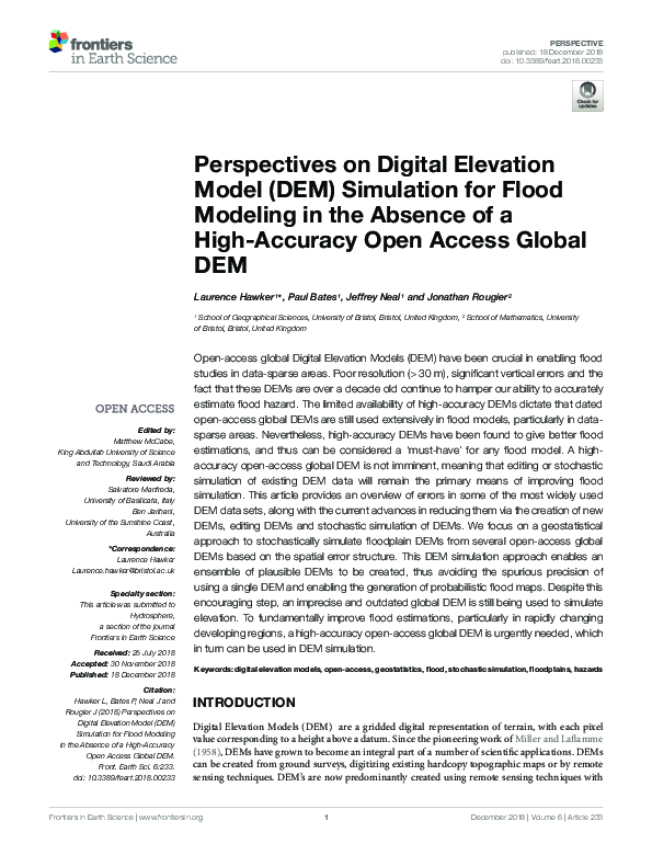 (PDF) Perspectives on Digital Elevation Model (DEM) Simulation for ...