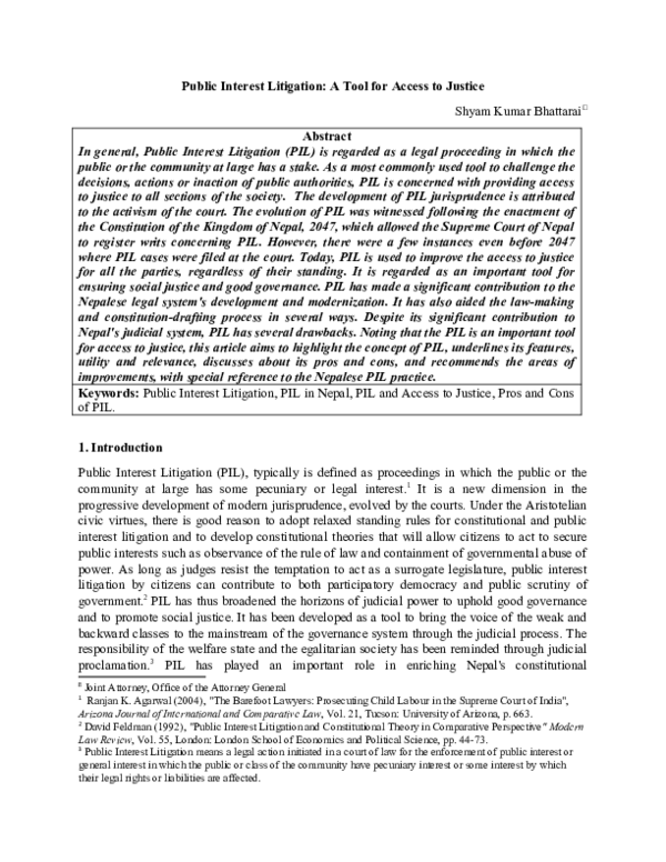 (DOC) Public Interest Litigation