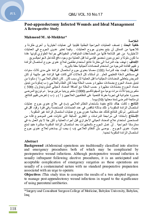 (PDF) Post-appendectomy Infected Wounds and Ideal Management A ...