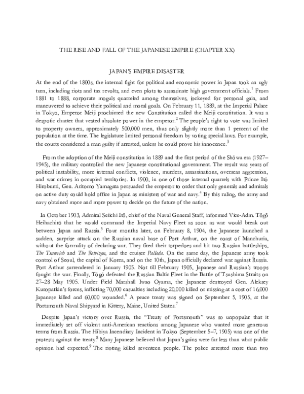 (PDF) THE RISE AND FALL OF THE JAPANESE EMPIRE (CHAPTER XX)