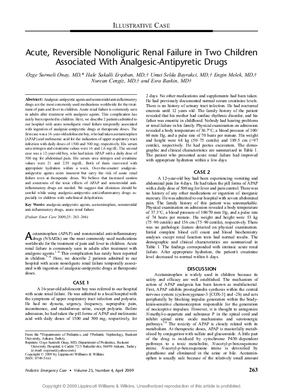 (PDF) Acute, Reversible Nonoliguric Renal Failure in Two Children ...