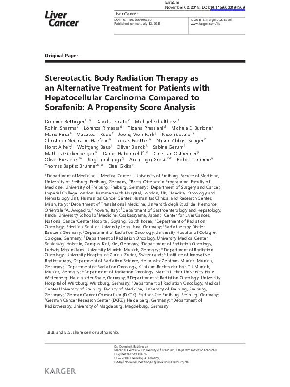 (PDF) Stereotactic Body Radiation Therapy as an Alternative Treatment for Patients with ...