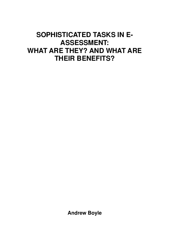 (PDF) Sophisticated tasks in e‐assessment: what are they and what are ...