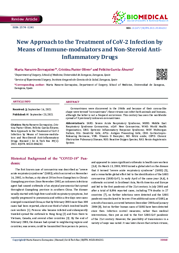 (PDF) New Approach to the Treatment of CoV-2 Infection by Means of ...