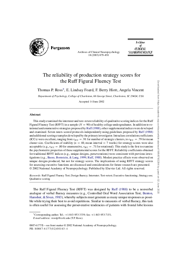 (PDF) The reliability of production strategy scores for the Ruff ...
