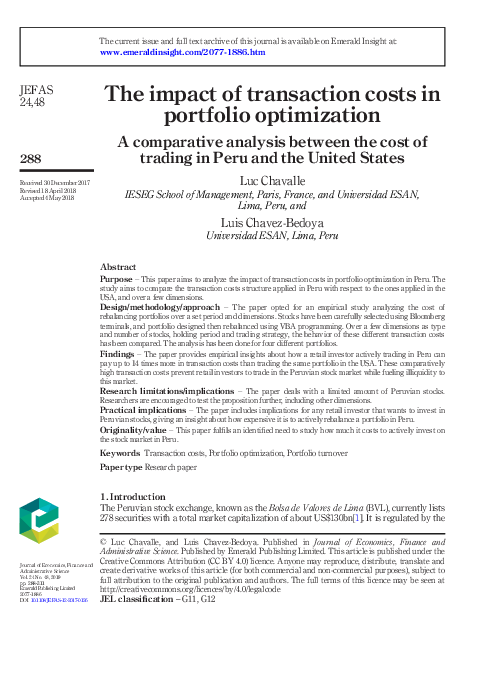 (PDF) Portfolio Optimization and Transaction Costs
