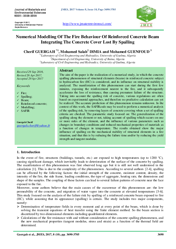 (PDF) Numerical Modelling Of The Fire Behaviour Of Reinforced Concrete ...
