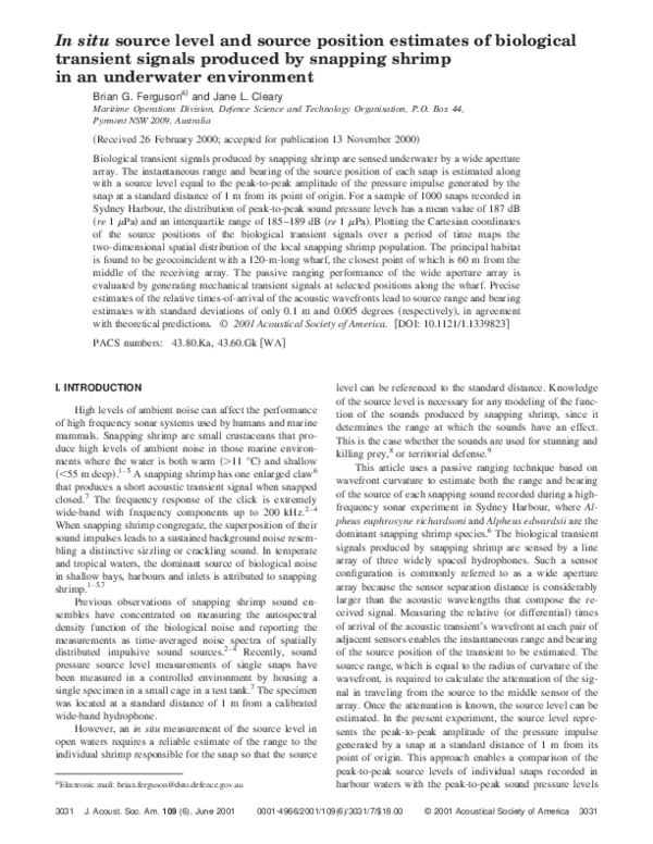 (PDF) In situsource level and source position estimates of biological ...