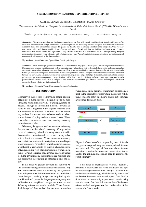 (PDF) Visual Odometry Based on Omnidirectional Images