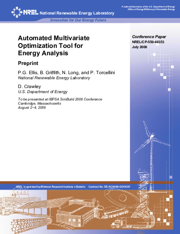 (PDF) Automated multivariate optimization tool for energy analysis
