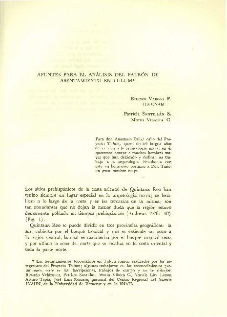 (PDF) Apuntes para el análisis del patrón de asentamiento en Tulum