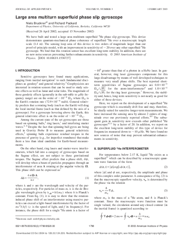 (PDF) Large area multiturn superfluid phase slip gyroscope