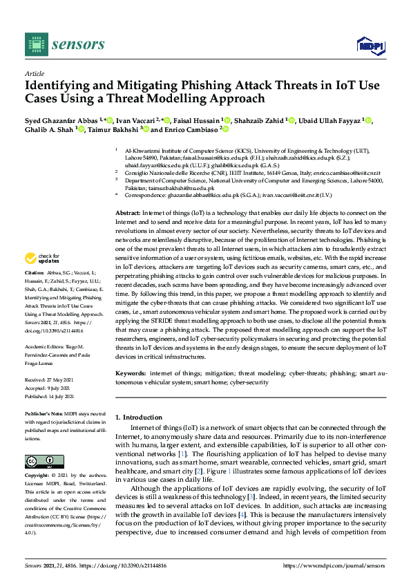 (PDF) Identifying and Mitigating Phishing Attack Threats in IoT Use Cases Using a Threat ...