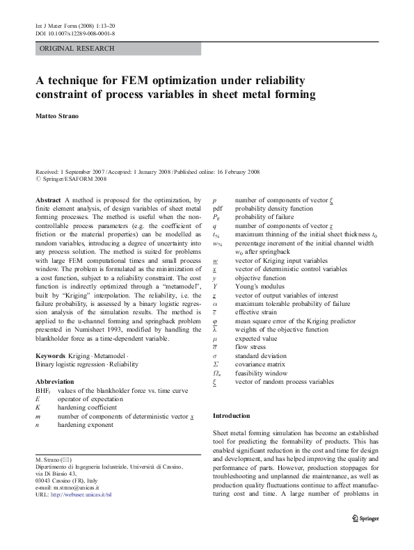 (PDF) A technique for FEM optimization under reliability constraint of ...