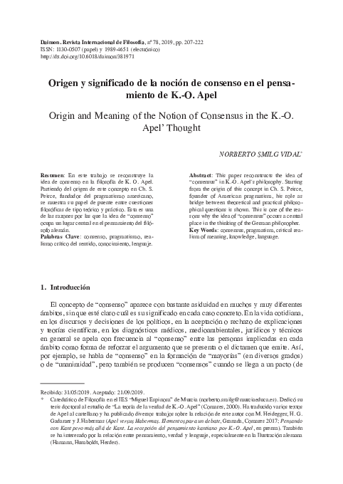 (PDF) Origen y significado de la noción de consenso en el pensamiento ...