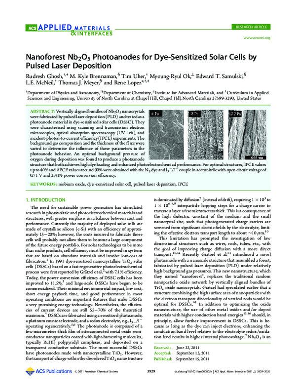 (PDF) Nanoforest Nb2O5 Photoanodes for Dye-Sensitized Solar Cells by ...