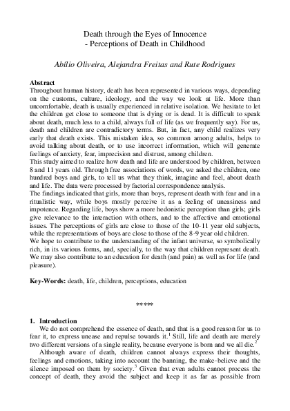 (PDF) Death through the Eyes of Innocence: Perceptions of Death in ...