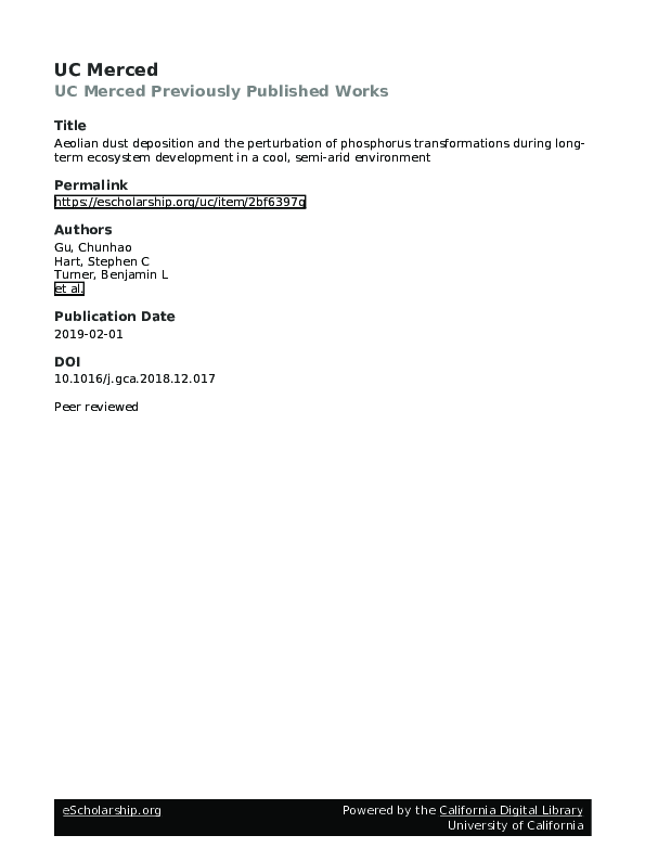 (PDF) Aeolian dust deposition and the perturbation of phosphorus ...